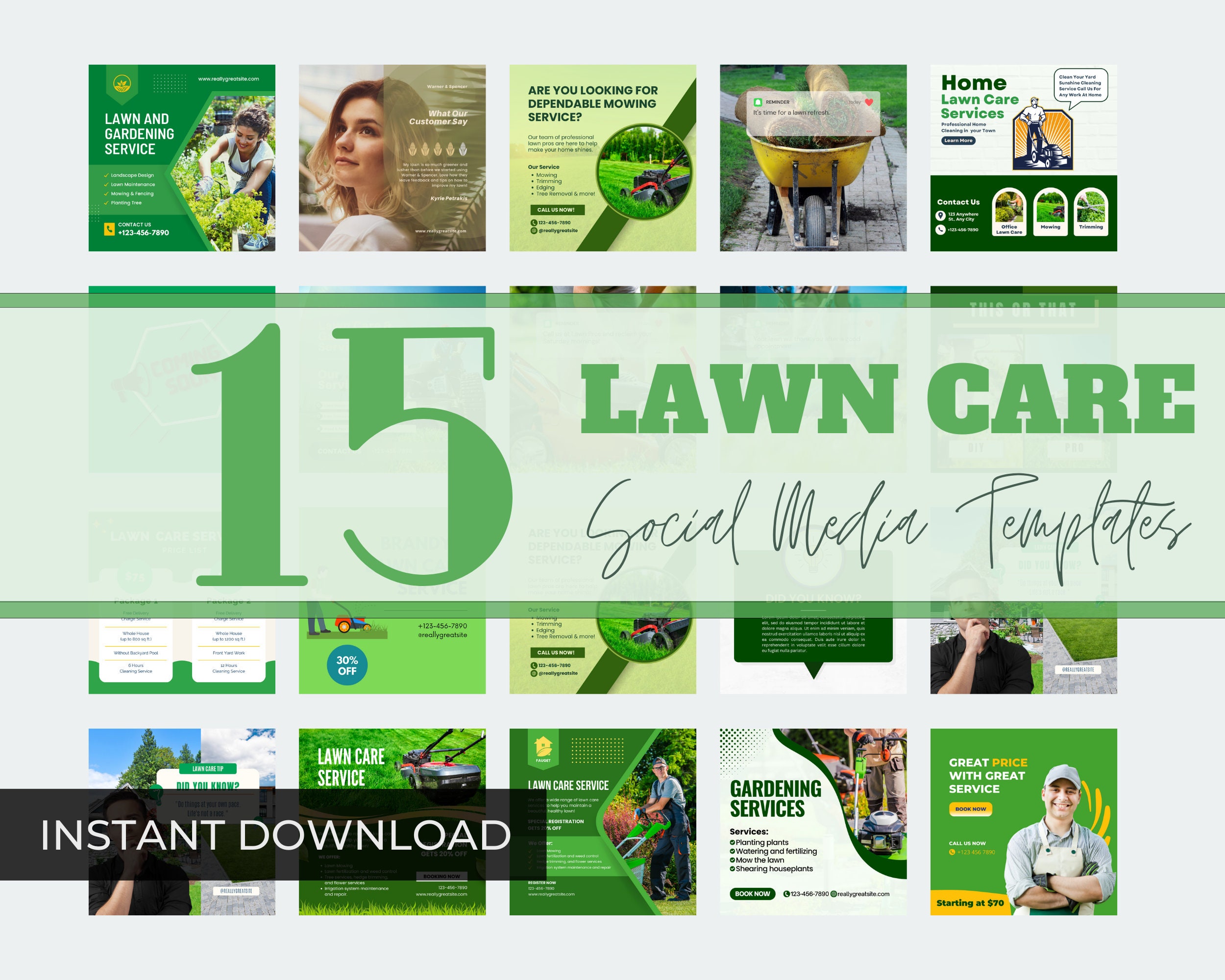 15+ Lawn Care Business Social Media TEMPLATE BUNDLE | Landscaping ...