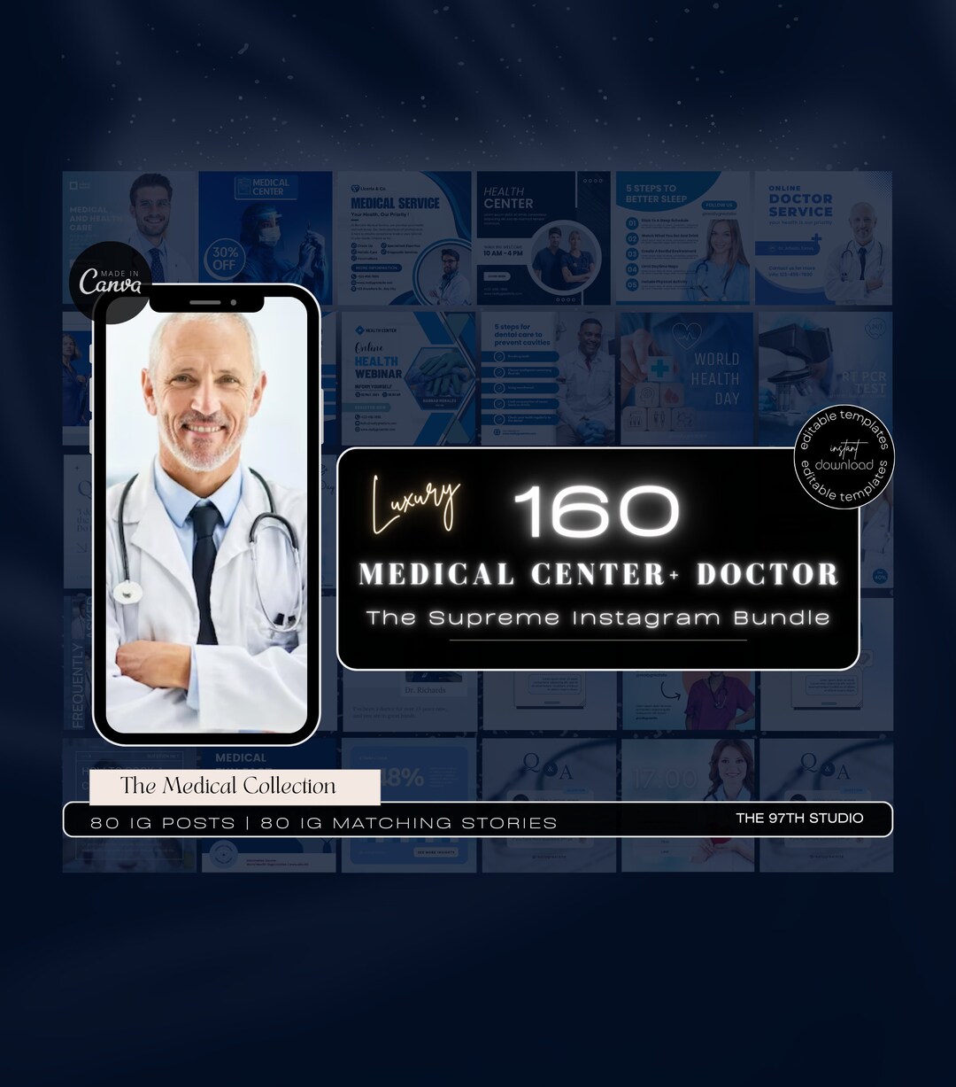 160 MEDICAL Instagram Templates | Hospital Templates | Healthcare ...