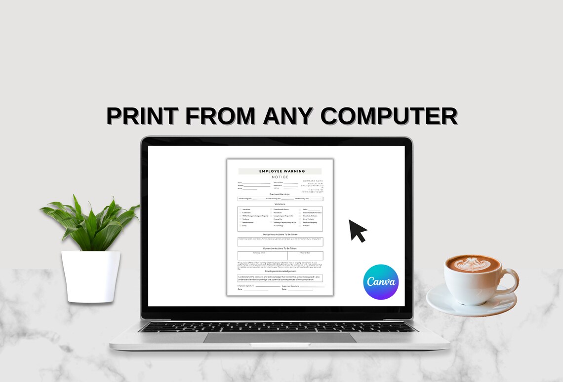Employee Disciplinary Form, EDITABLE Warning Notice, Small Business ...