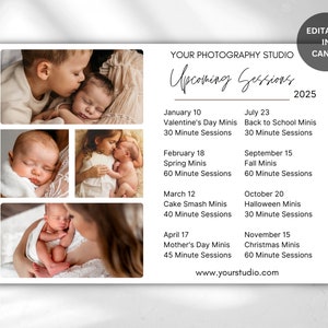 Upcoming Mini Sessions Template for Photographers | Mini Sessions ...