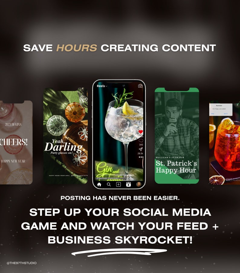 Cocktail Bar Instagram Templates Cocktail Templates Brewery Instagram ...