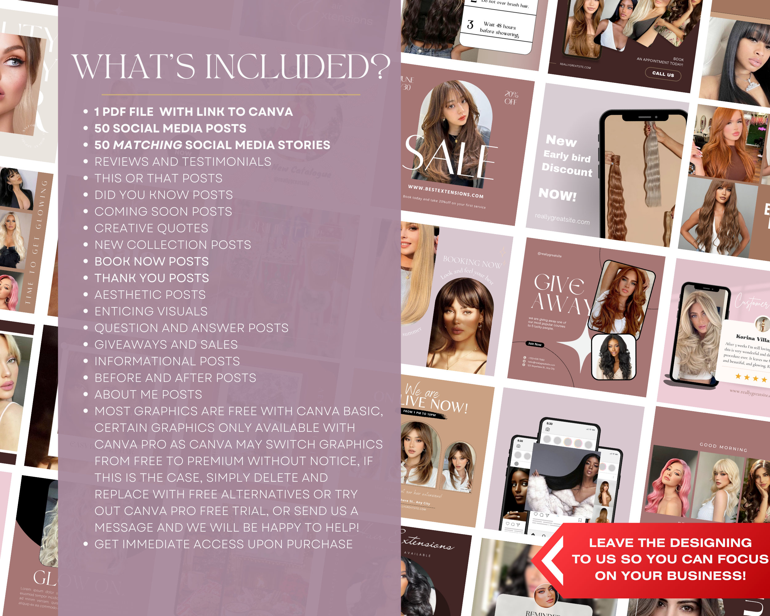 100 Hair Extension Marketing Templates, Hair Extension Instagram, Hair ...