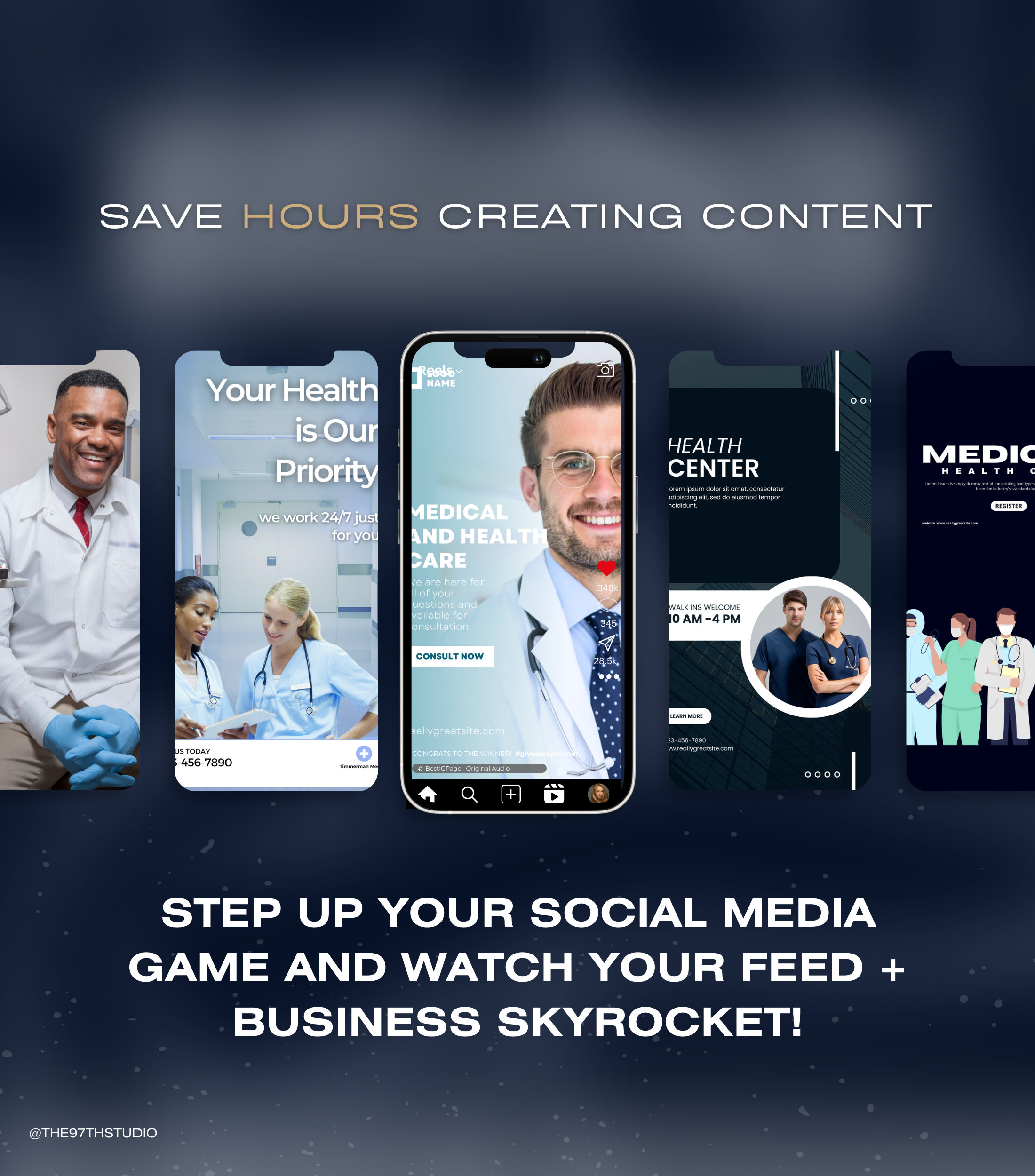 160 MEDICAL Instagram Templates Hospital Templates Healthcare Instagram ...