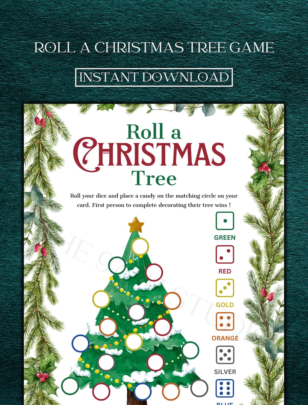 Roll a Christmas Tree Game | Office Christmas Party Game | Christmas ...