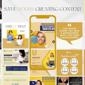 100 Bookkeeping Social Media Bundle | Bookkeeper Canva Template ...