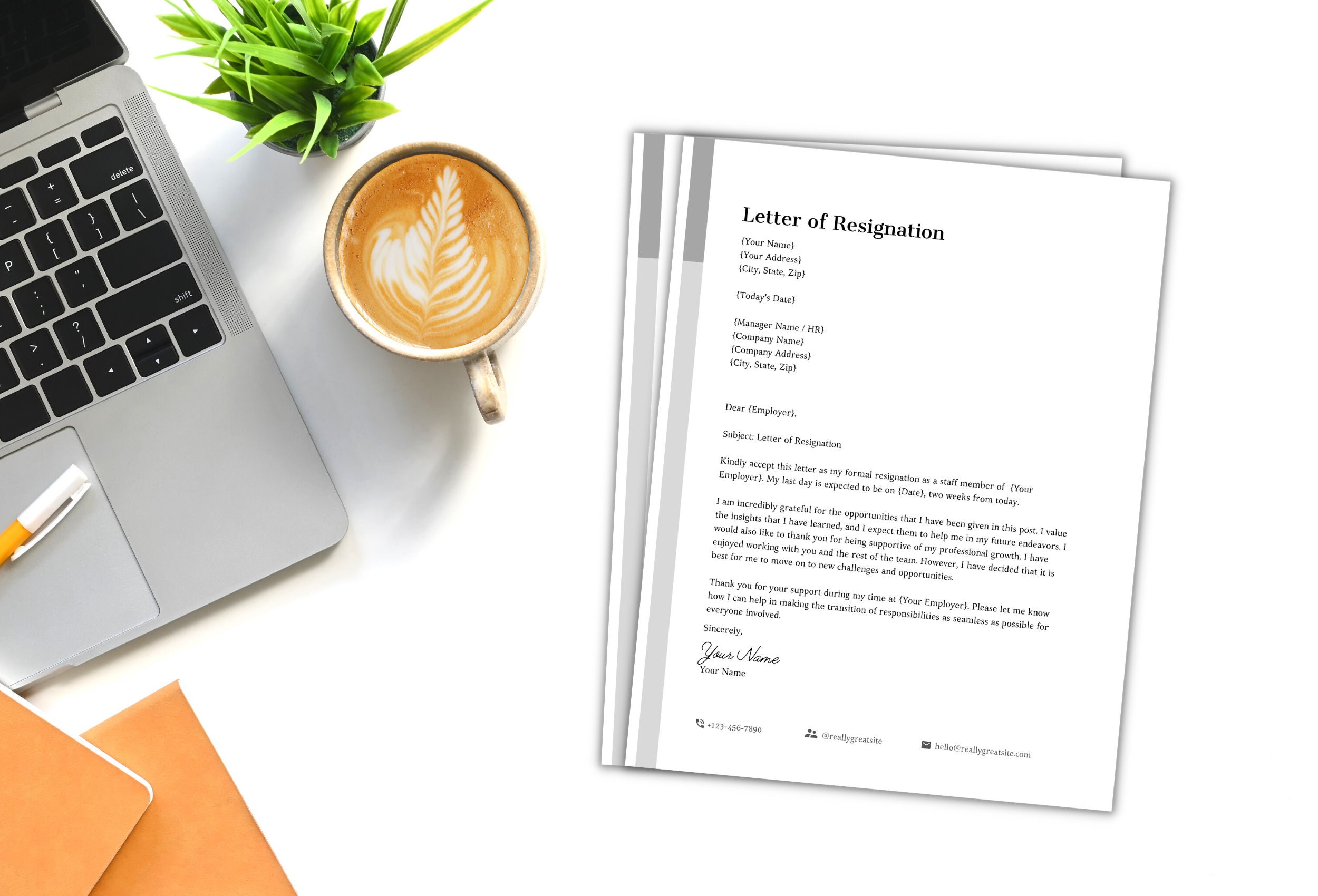 Sophisticated Modern Professional Resignation Letter Template Notice ...
