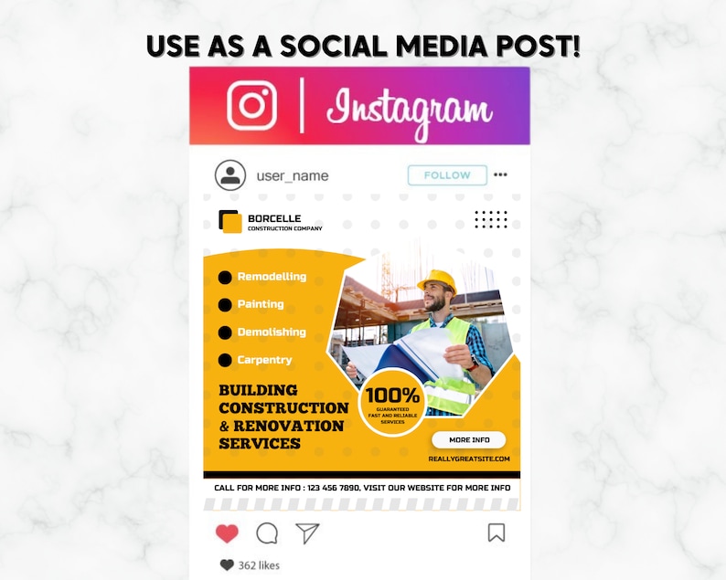 100 Construction Templates for Social Media,home Builders Instagram ...