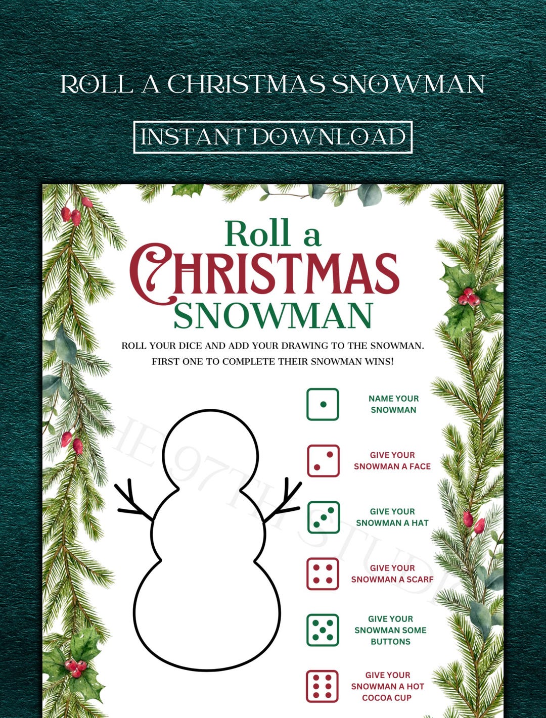 Roll a Christmas Snowman Game | Office Christmas Party Game | Christmas ...