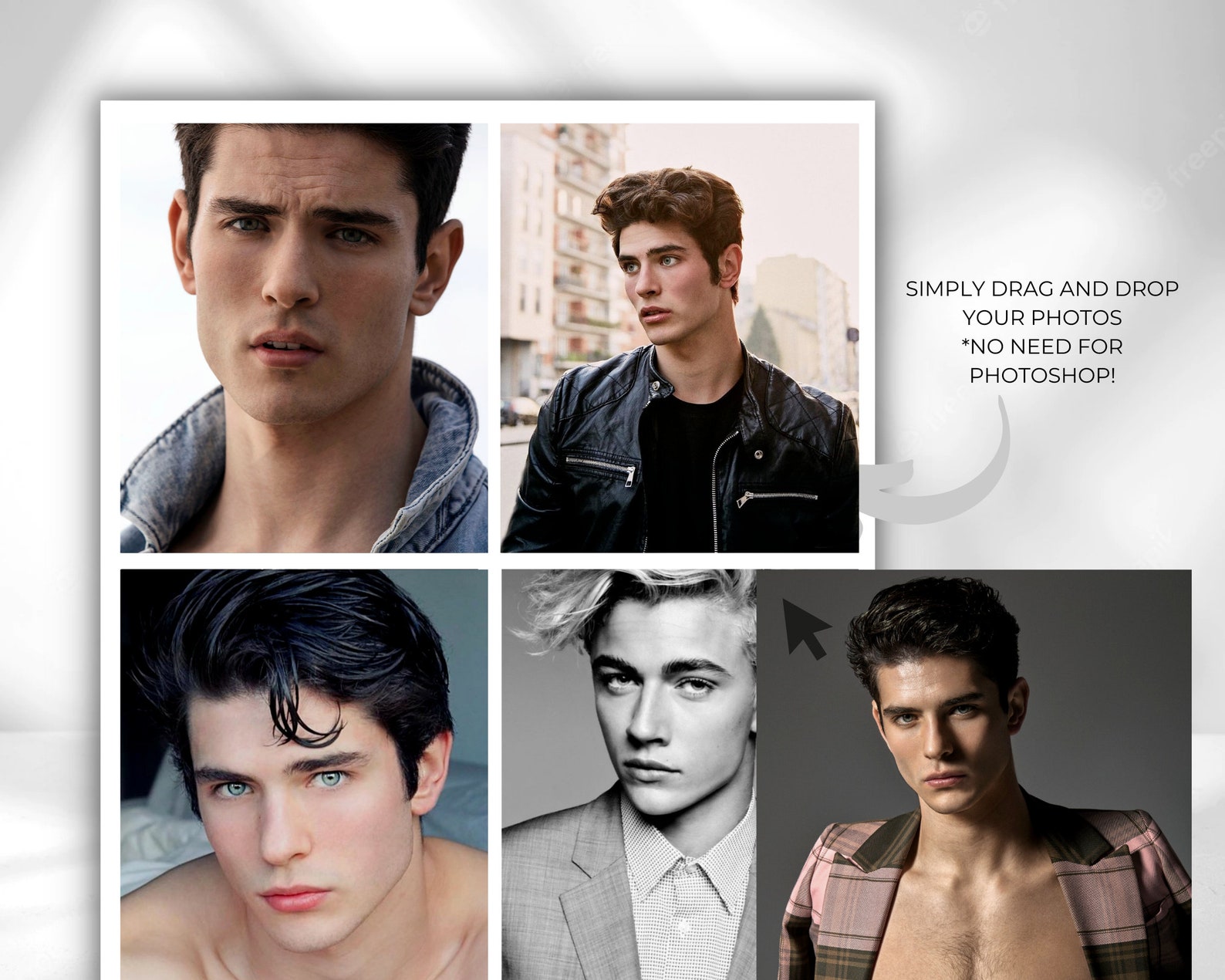 COMP CARD Template for Male Models,modeling Photocard, Zed Card for ...