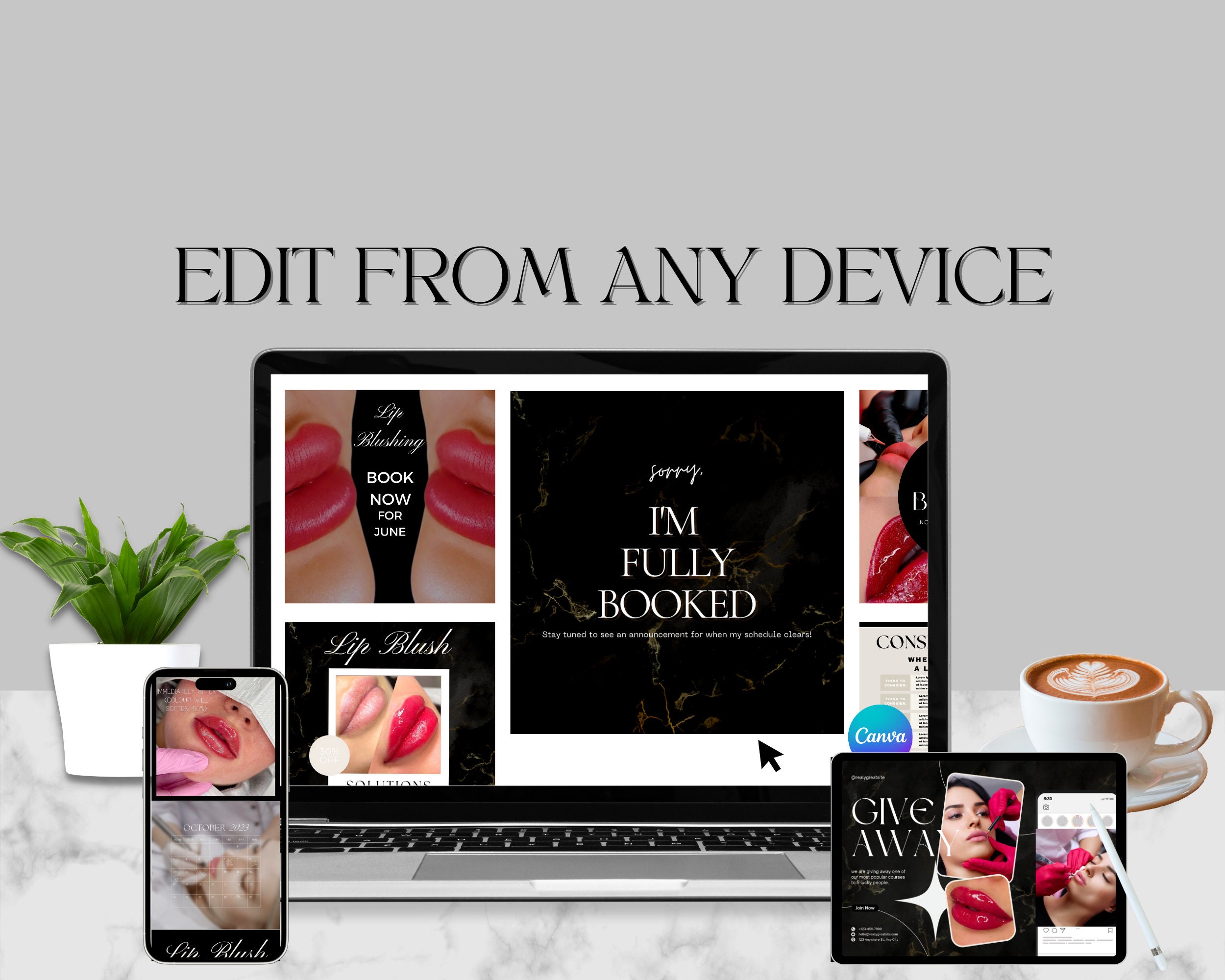 60 Luxury Lip Blush Instagram Templates PMU Instagram Template Lip ...