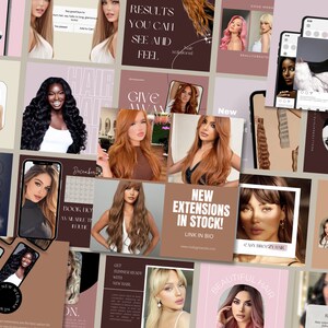 100 Hair Extension Marketing Templates, Hair Extension Instagram, Hair ...