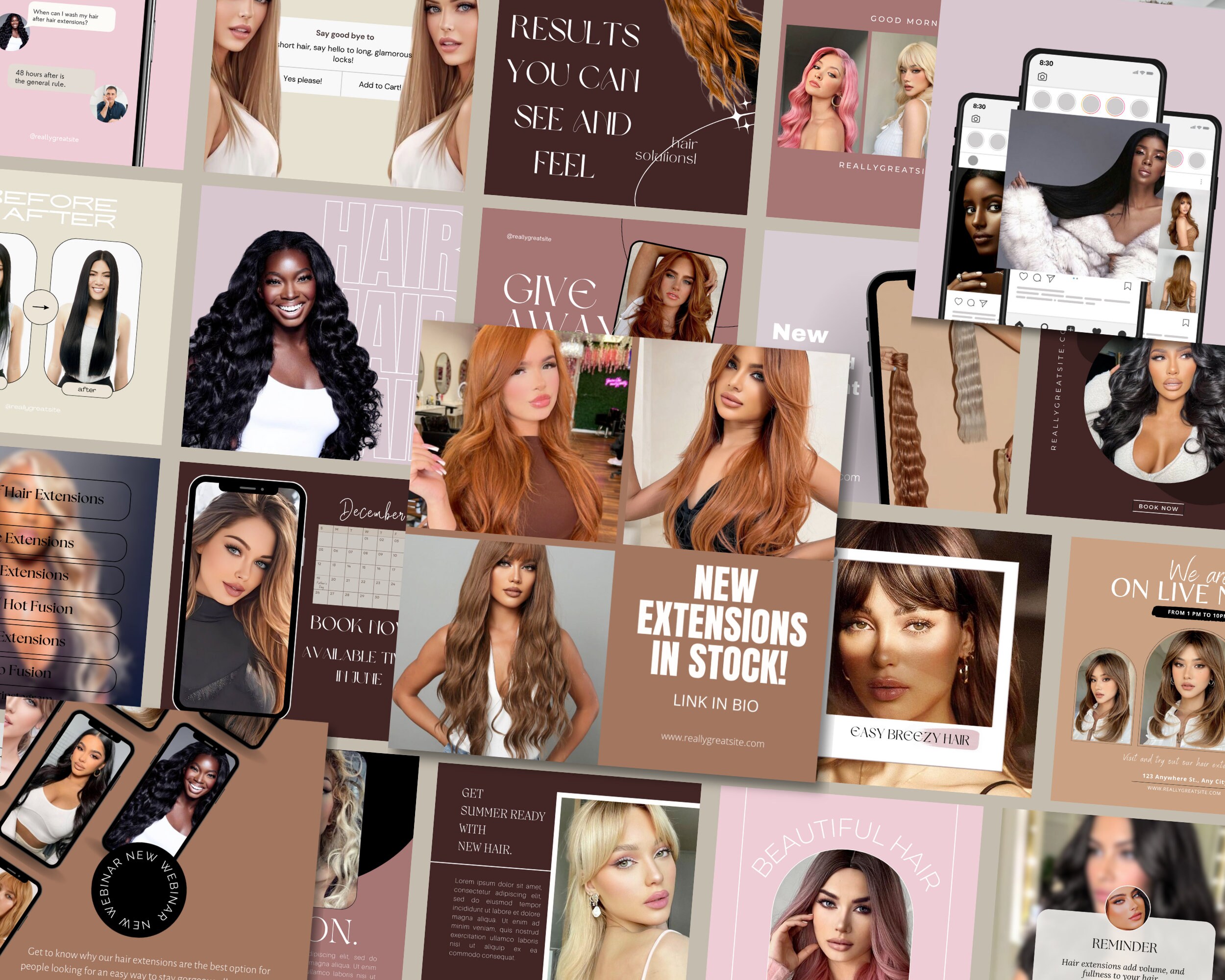 100 Hair Extension Marketing Templates, Hair Extension Instagram, Hair ...
