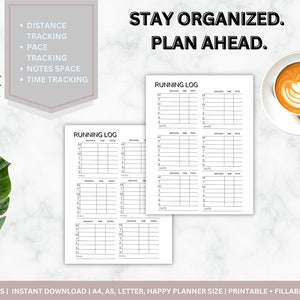 Weekly Running Log Printable Template, Running Journal, Cardio Training ...