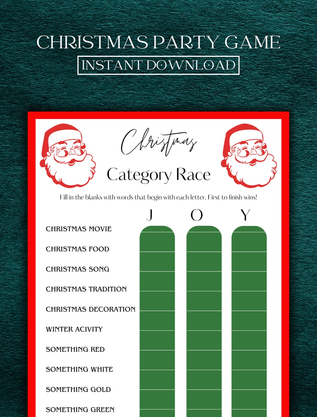 Christmas Category Race Game | Office Christmas Party Game | Christmas ...