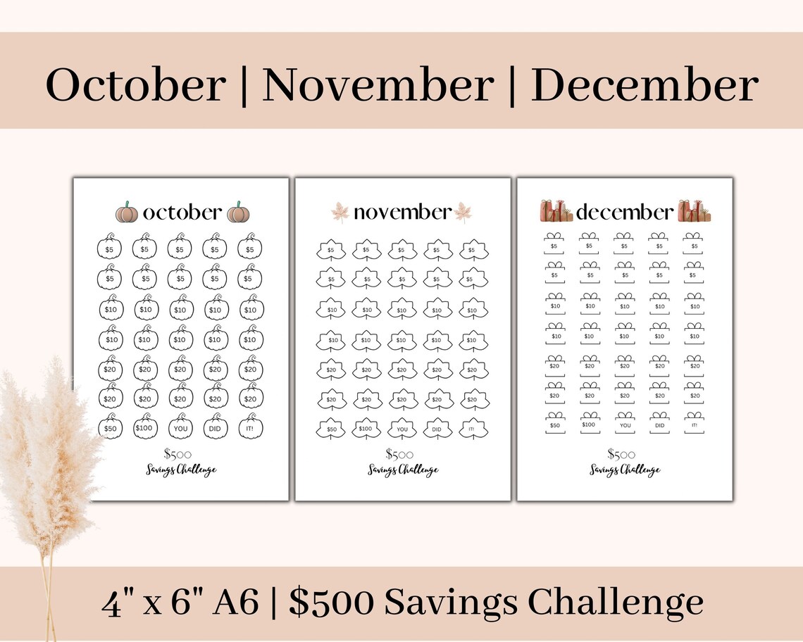 12 Month Money Savings Challenge Savings Tracker Bundle - Etsy