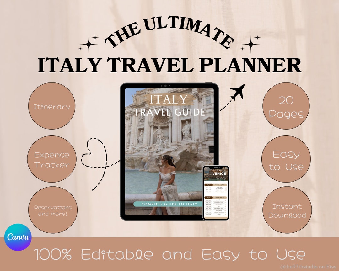 Italy Travel Planner Digital Travel Planner Vacation Planner Travel ...