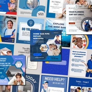 Plumbing Business Instagram Post Templates | Plumber Social Media ...