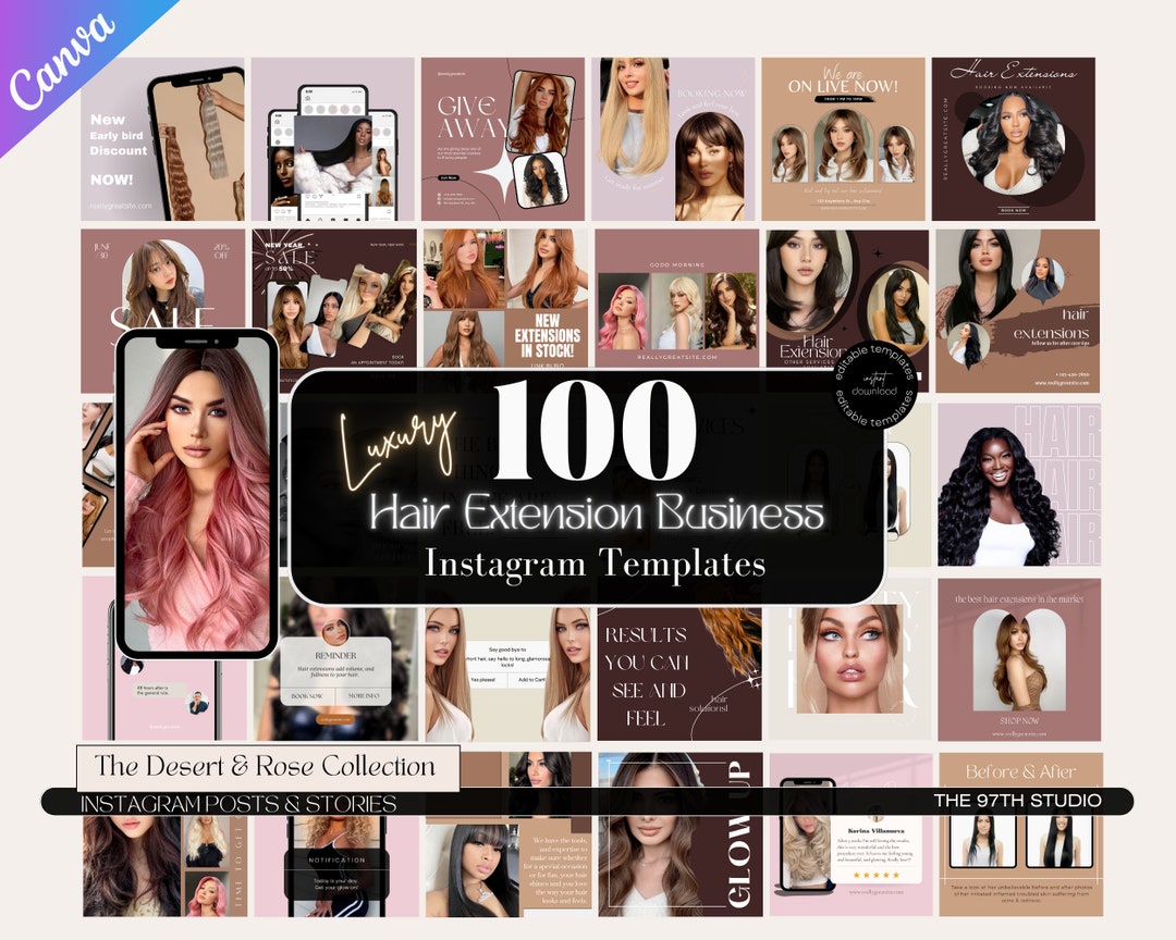 100 Hair Extension Marketing Templates, Hair Extension Instagram, Hair ...