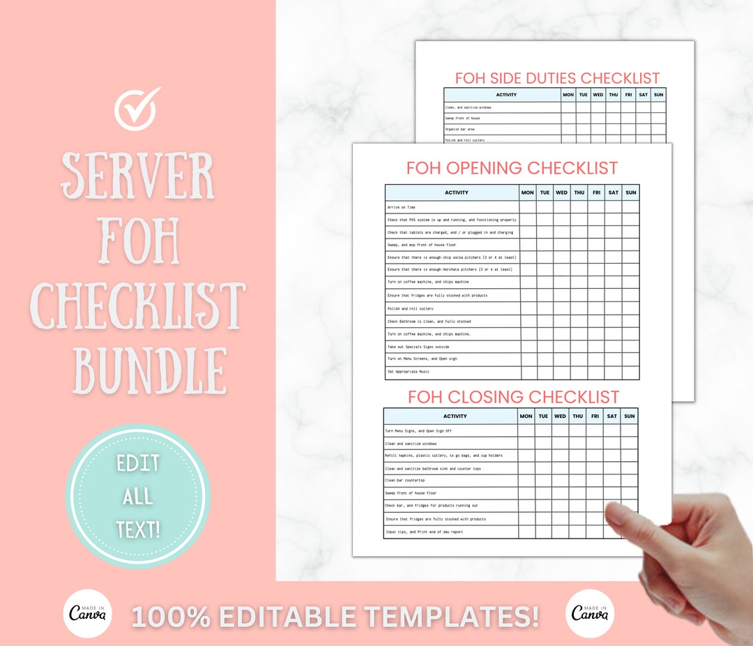 Restaurant Templates Starter Pack, Cleaning Checklist, Restaurant ...