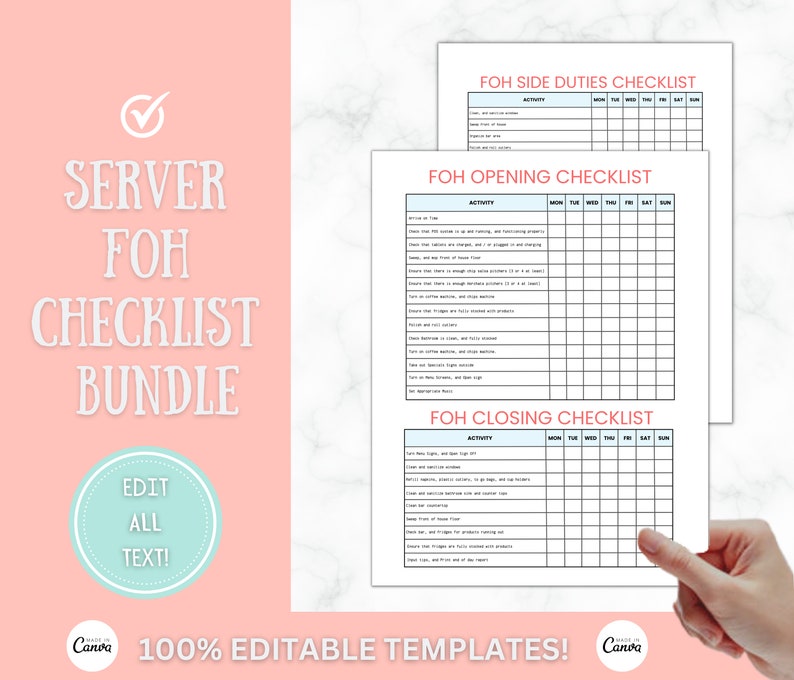 Restaurant Templates Starter Pack, Cleaning Checklist, Restaurant ...
