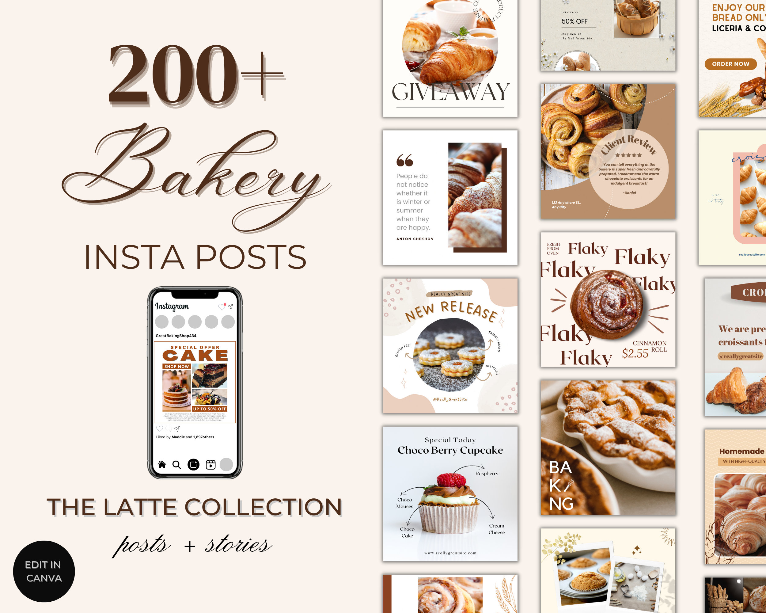 Bakery Instagram Post Templates Bakery Instagram Template Cake Business ...