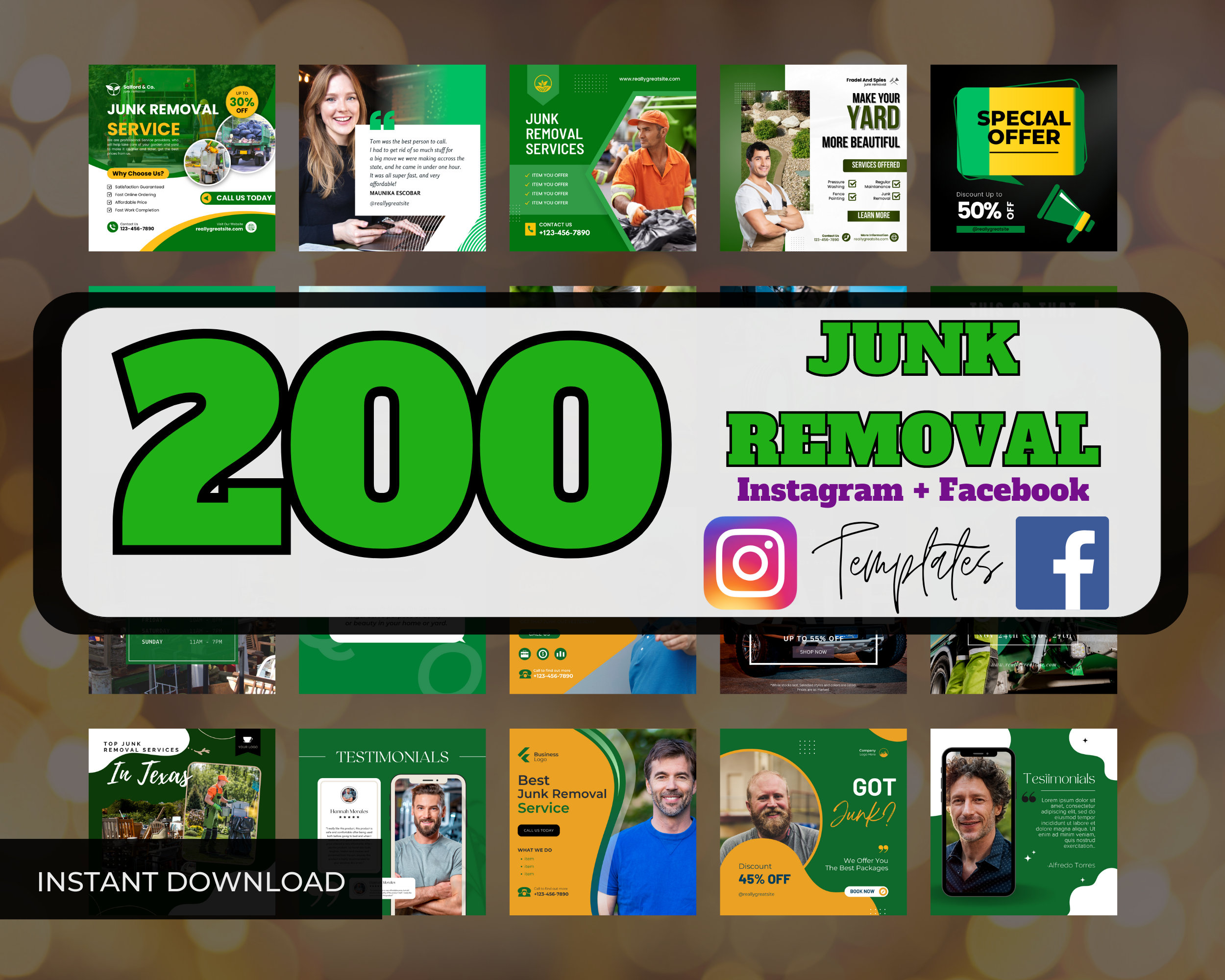 200+ Junk Removal Business Social Media Templates | Junk Removal | Junk ...