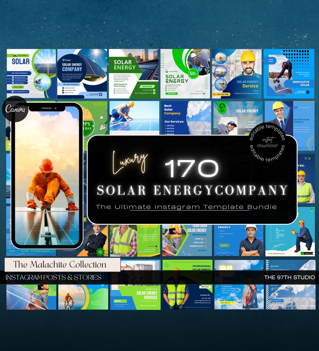 Solar Energy Company Instagram Template Posts | Solar Energy Business ...