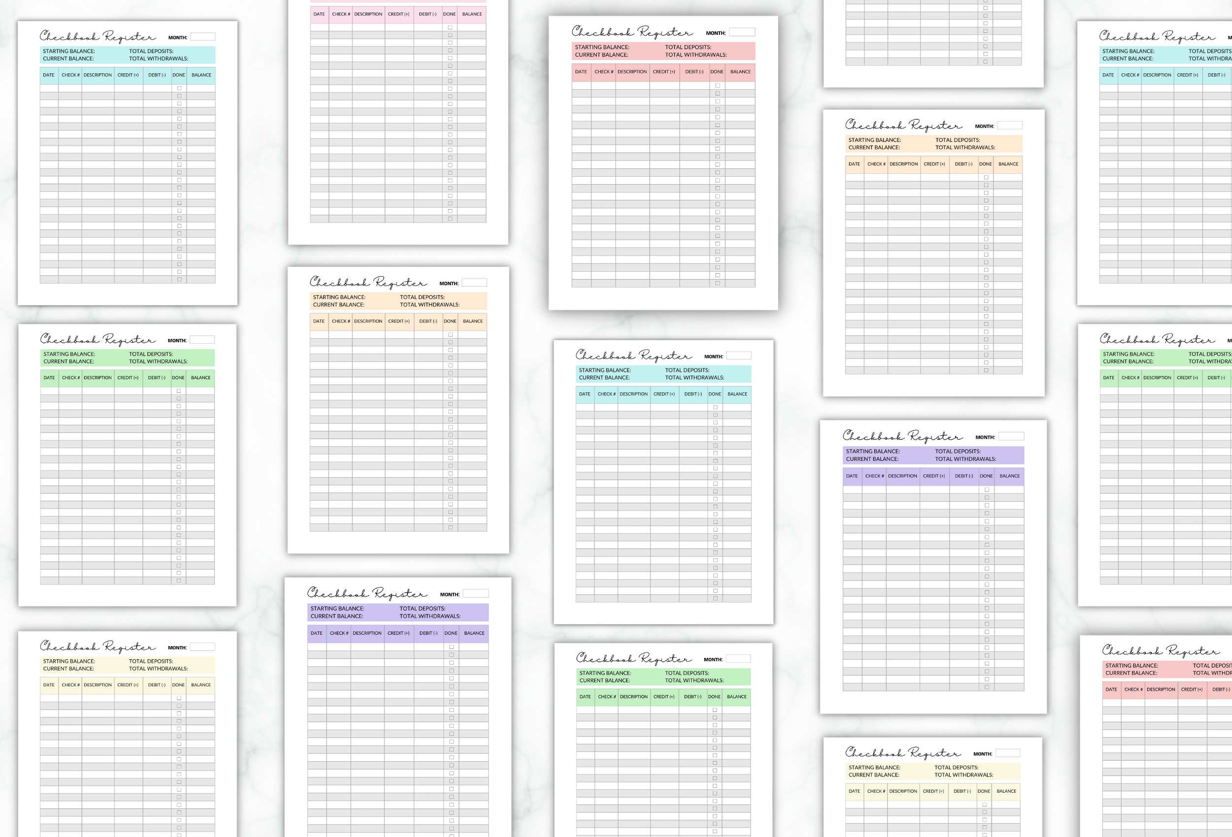 PRINTABLE Checkbook Register Finance Tracker Check Register Financial ...