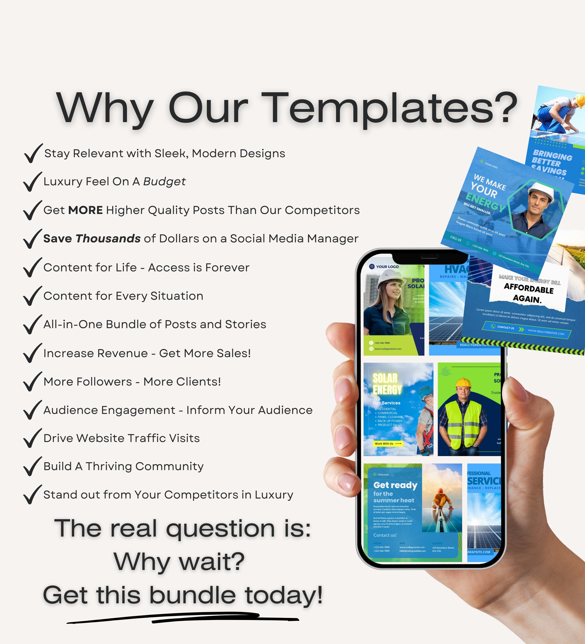 Solar Energy Company Instagram Template Posts | Solar Energy Business ...