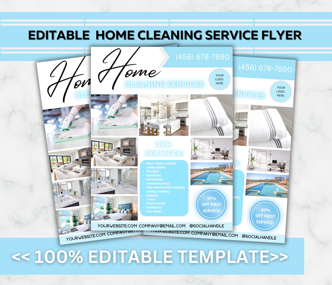 Cleaning Service Flyer, DIY Sheet, Cleaning Service Poster ...