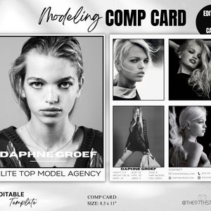 COMP CARD Template, Modeling Photocard, Zed Card for Models, Z Card ...