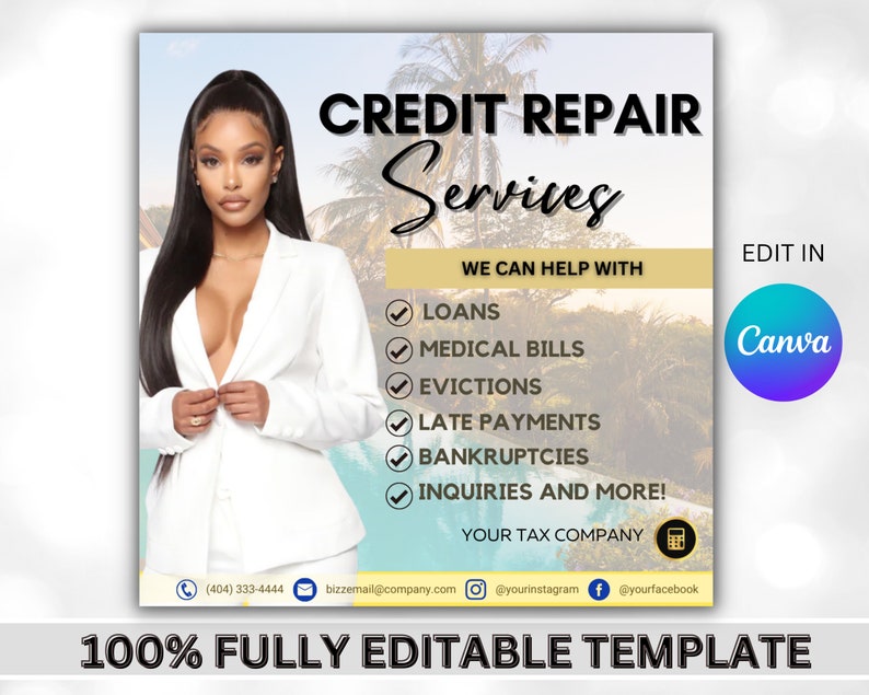 EDITABLE Credit Repair Service Flyer Template Credit - Etsy