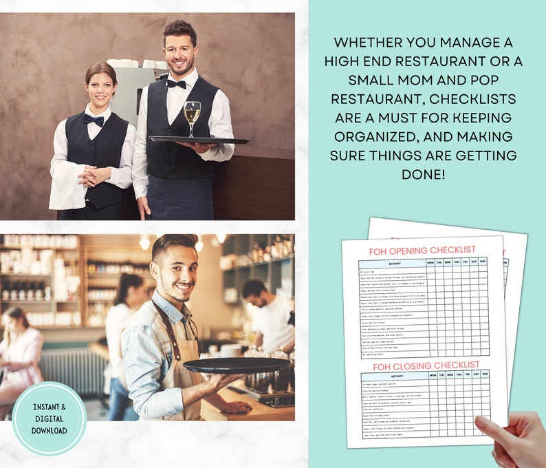 Restaurant Templates Starter Pack, Cleaning Checklist, Restaurant ...