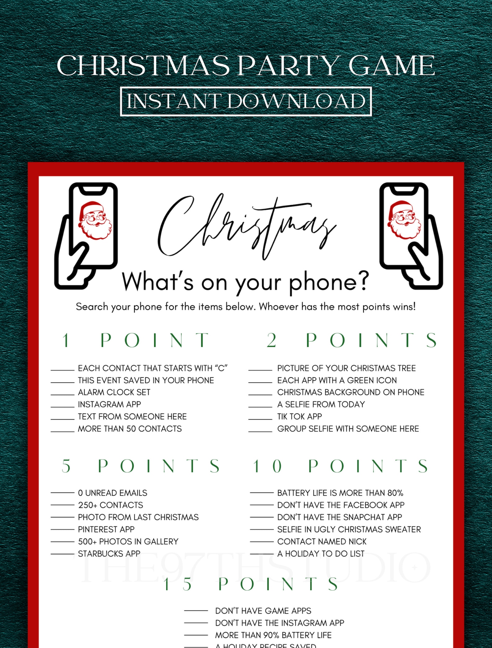 Christmas What's on Your Phone Game Office Christmas Party Games ...