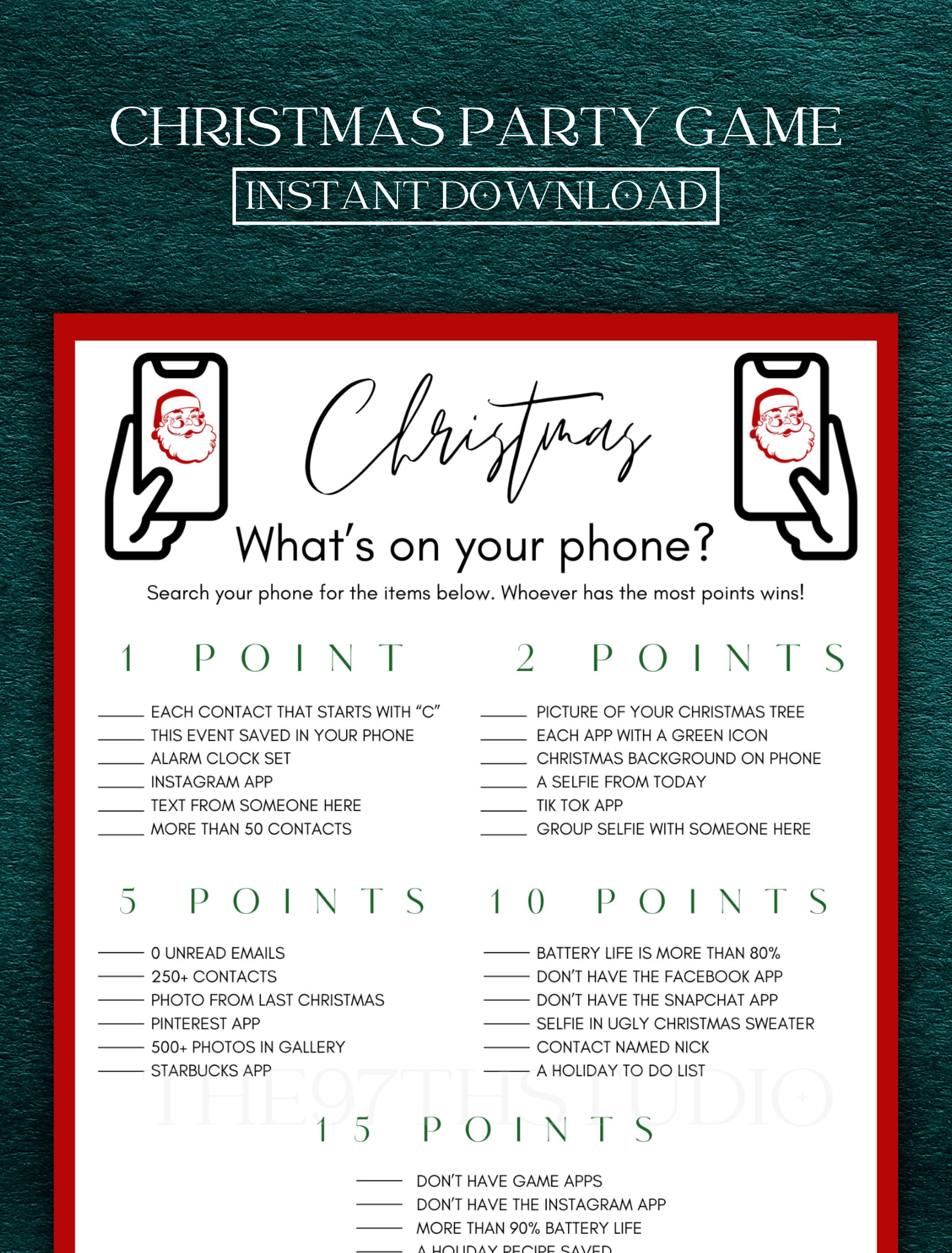 Christmas What's on Your Phone Game Office Christmas Party Games ...