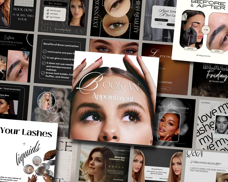 140 Lash Lift Instagram Templates, Brow Lamination Posts, Lash Tech ...