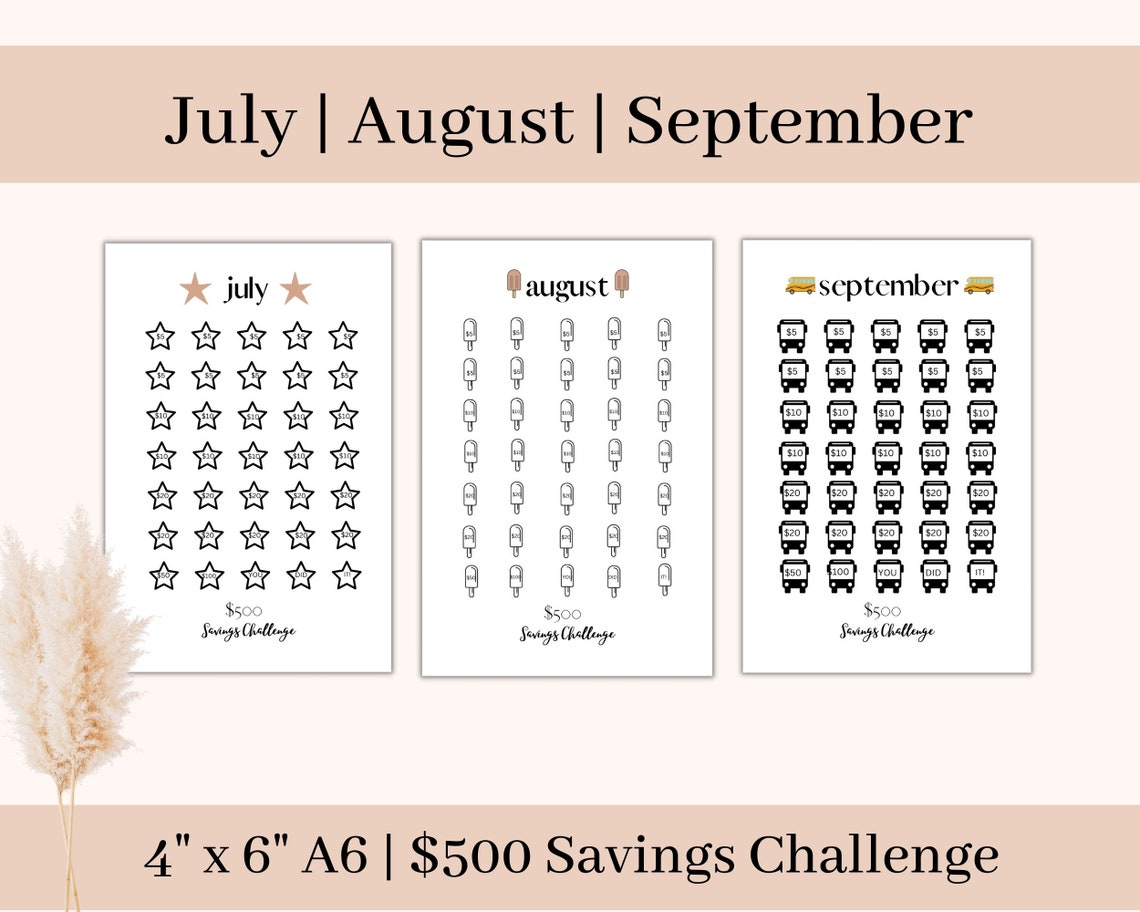 12 Month Money Savings Challenge Savings Tracker Bundle - Etsy