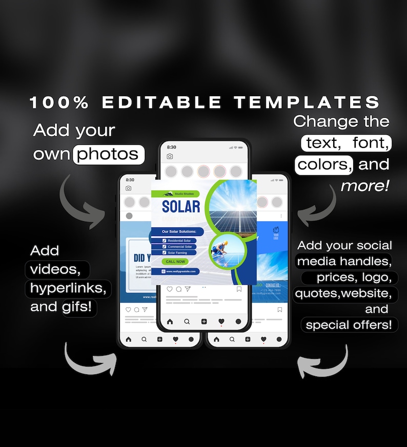 Solar Energy Company Instagram Template Posts | Solar Energy Business ...