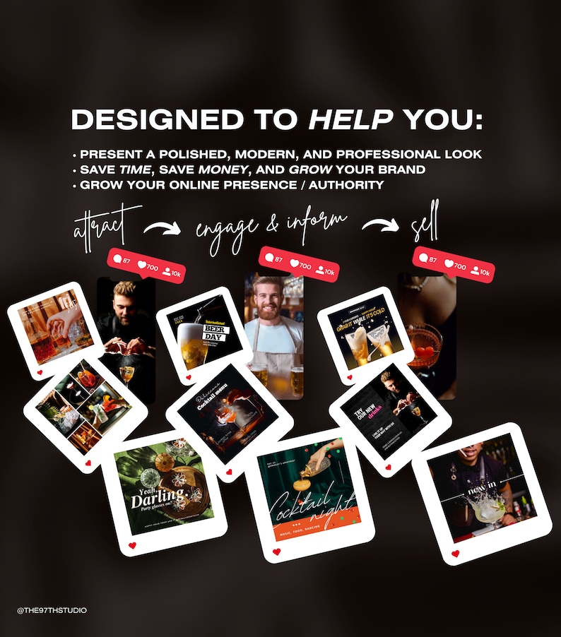 Cocktail Bar Instagram Templates Cocktail Templates Brewery Instagram ...