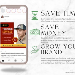 Logistics and Trucking Instagram Templates, Dispatch Flyer, Truck ...
