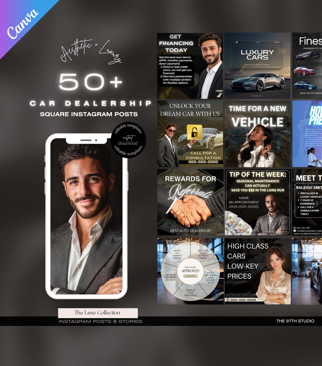 Car Dealership Instagram Templates | Luxe Gold Theme (canva) - Etsy