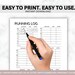 Weekly Running Log Printable Template Running Journal Cardio - Etsy