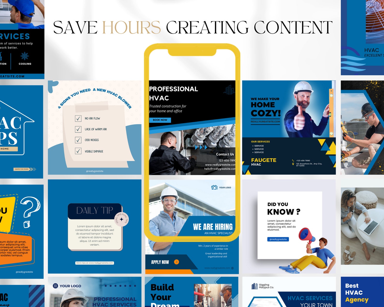 230 HVAC Instagram Template Posts for Small Business HVAC - Etsy