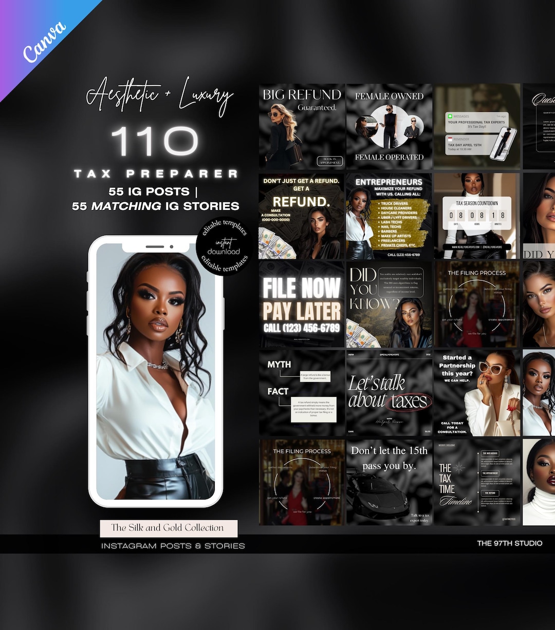 110 Tax Preparer Instagram Templates | Tax Flyer | Tax Business IG ...
