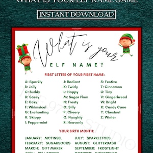 What is Your Elf Name Game | Office Christmas Party Game | Christmas ...