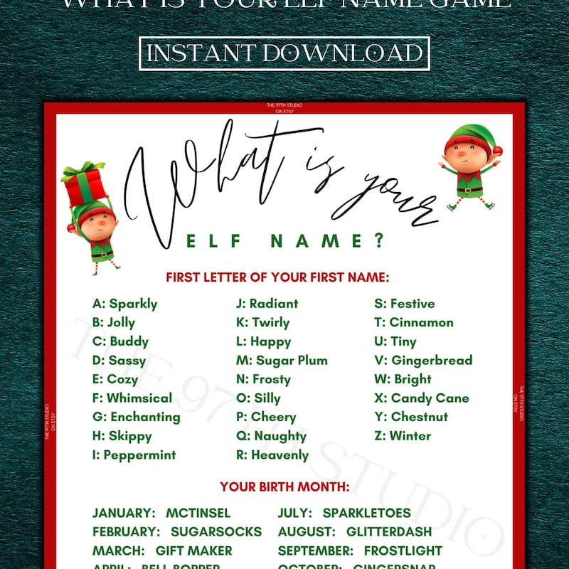 Whats Your Elf Name - Etsy