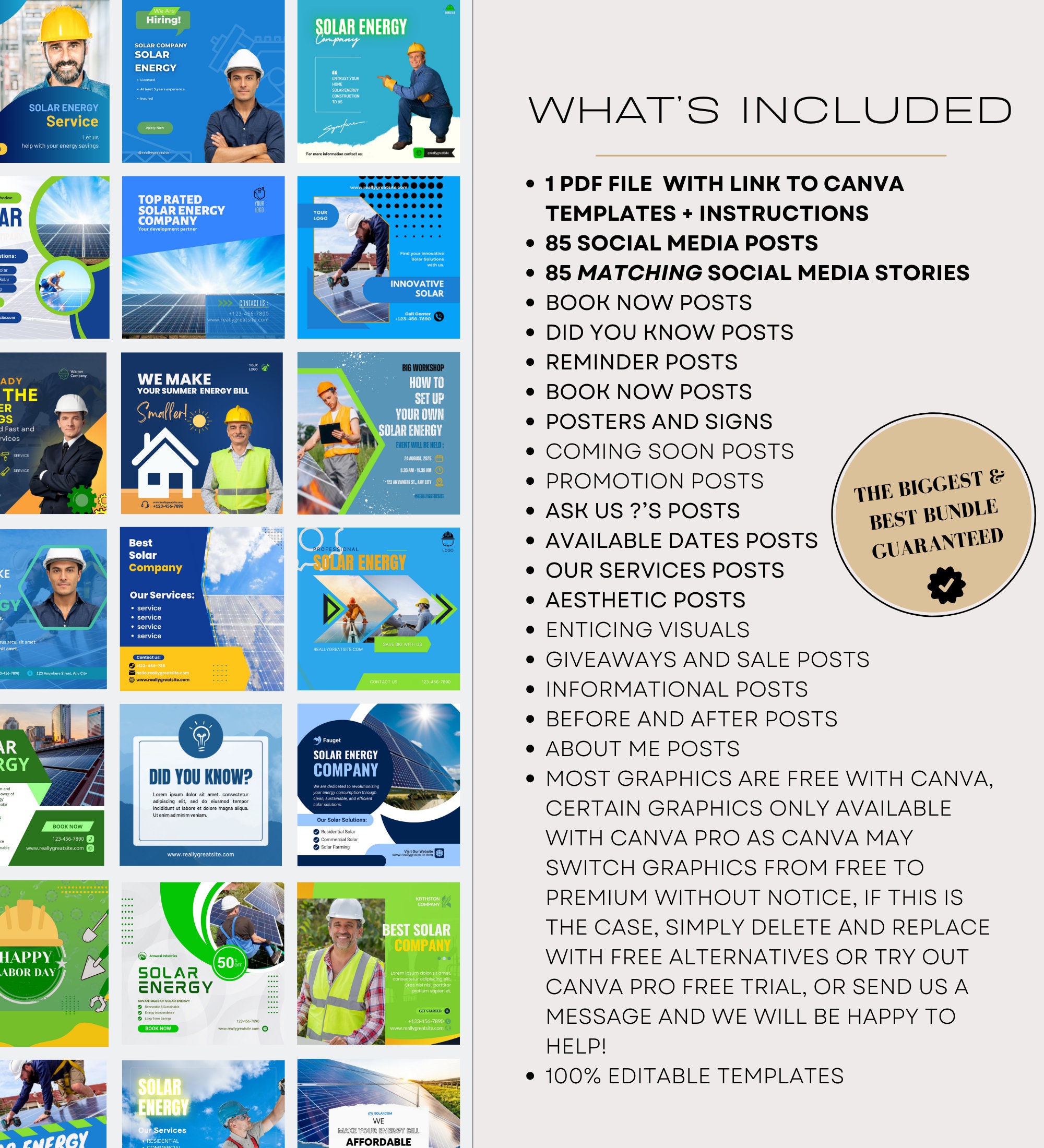 Solar Energy Company Instagram Template Posts | Solar Energy Business ...