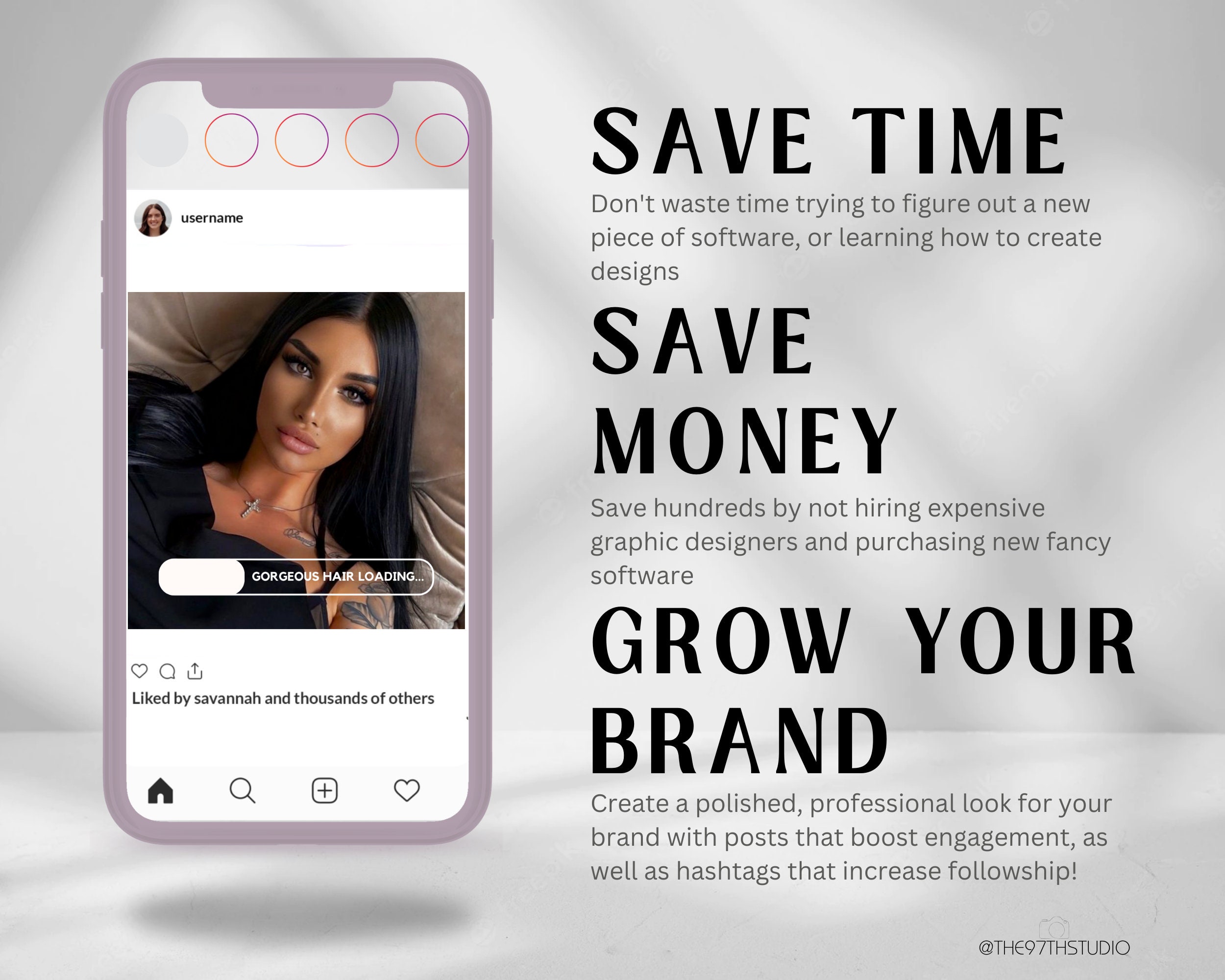 200 Instagram Template Posts for Hair Extension Business, Hair ...