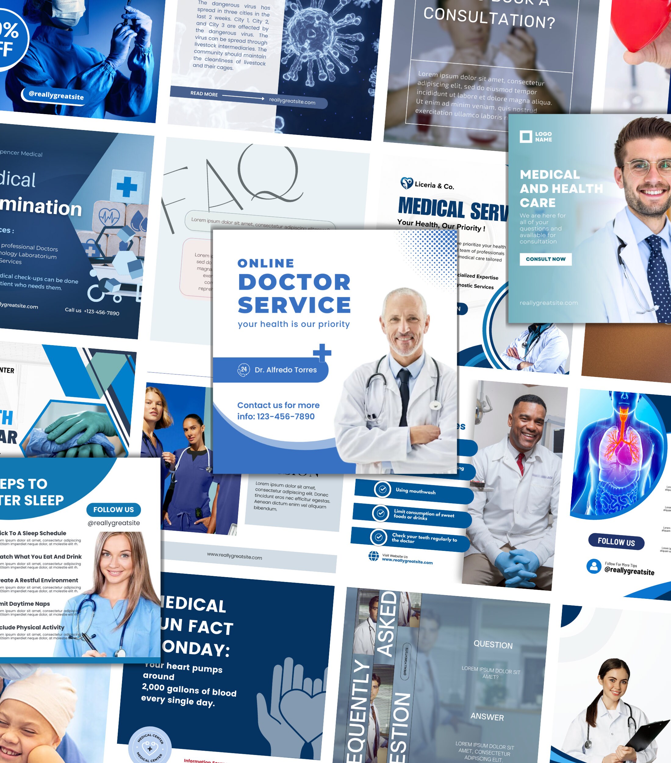 160 MEDICAL Instagram Templates | Hospital Templates | Healthcare ...