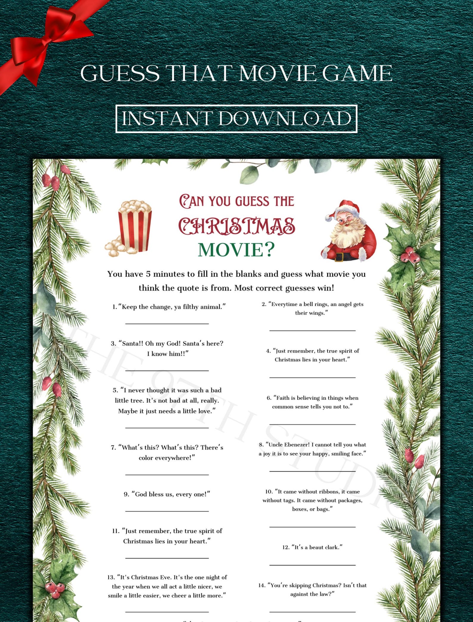 Guess That Movie Game | Office Christmas Party Game | Christmas Family ...